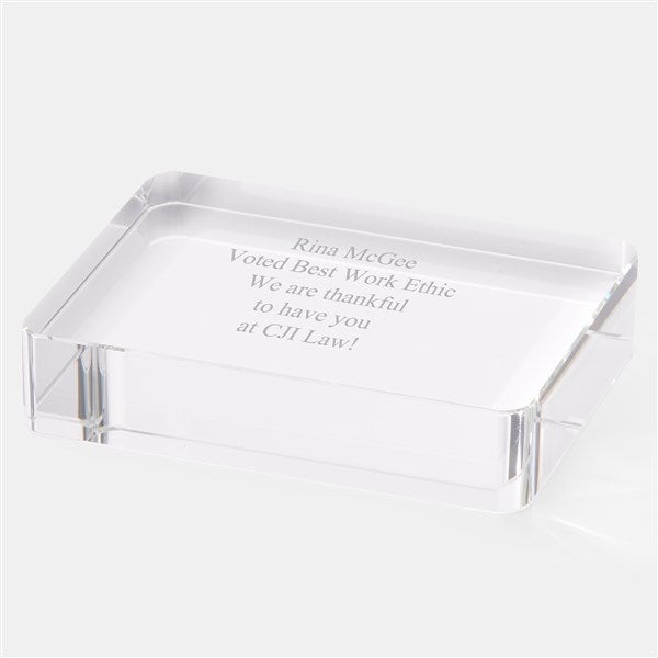 Engraved Crystal Office Paperweight