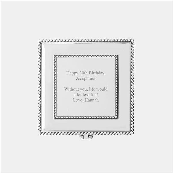 Engraved Silver Cube Frame and Keepsake Box