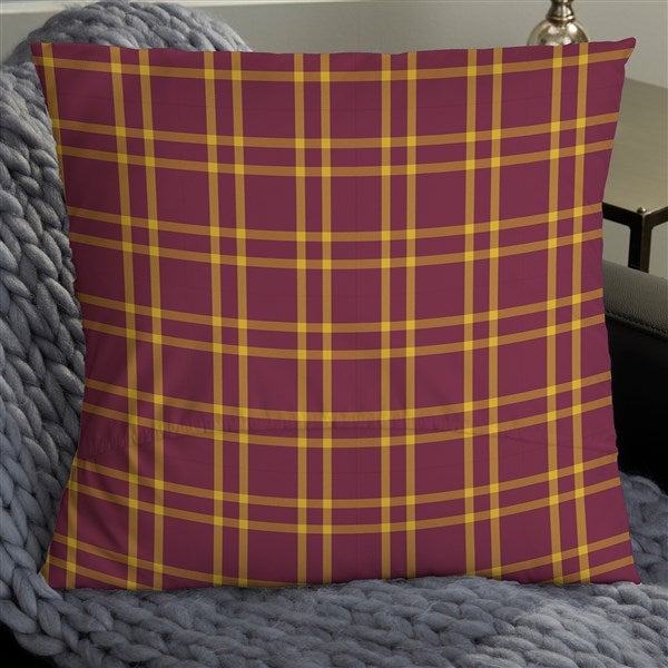 NFL Washington Commanders Plaid Personalized Throw Pillow