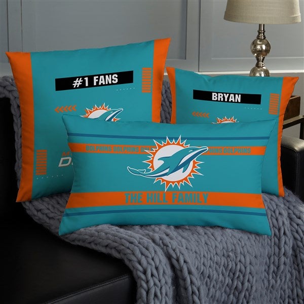 NFL Miami Dolphins Classic Personalized Throw Pillow