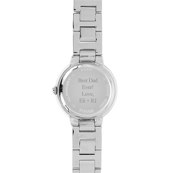 Engraved Fossil Neutra Chrono Silver Watch