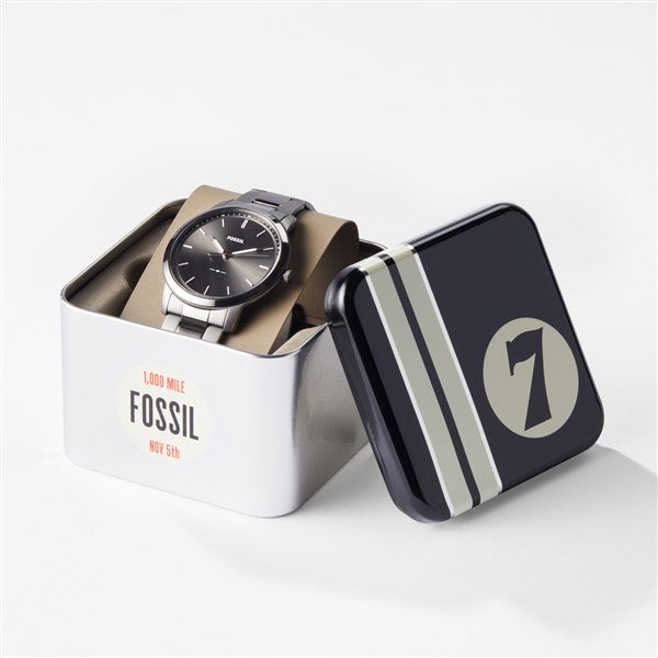 Engraved Fossil Minimalist Smoke Watch