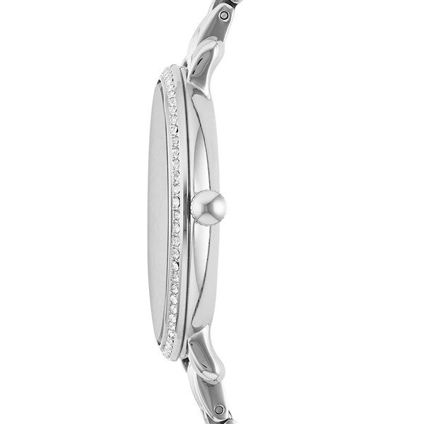 Jacqueline Engraved Women's Fossil Watch - Pave Silver