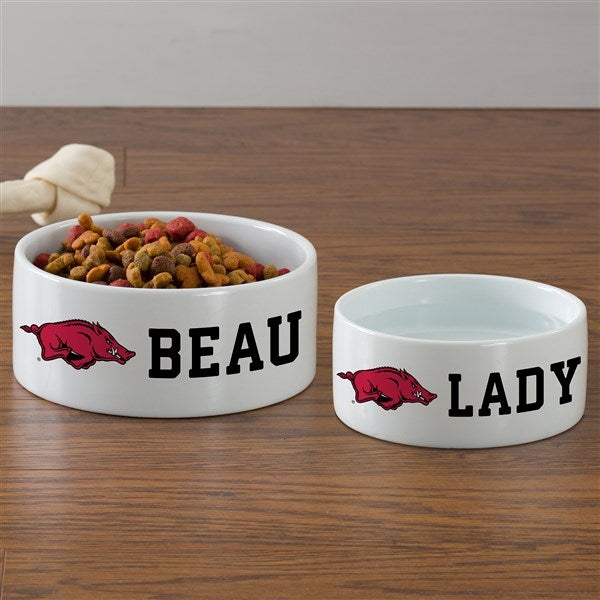 NCAA Arkansas Razorbacks Personalized Dog Bowls