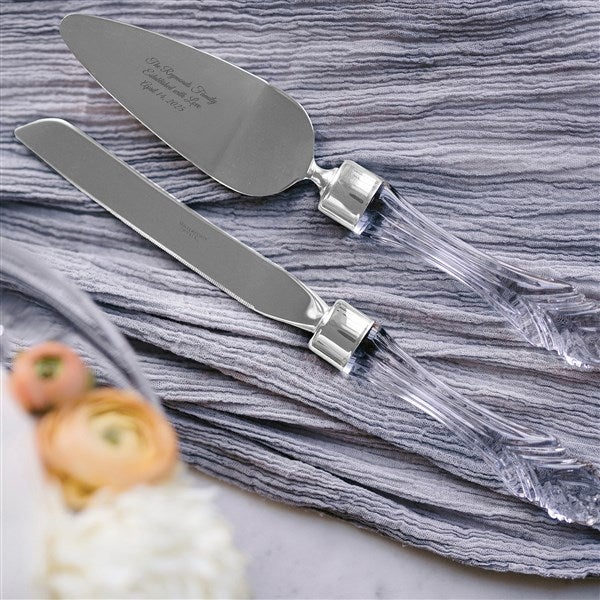 Engraved Waterford Crystal Cake Server Set