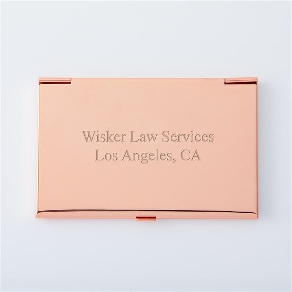 Engraved Rose Gold Card Case