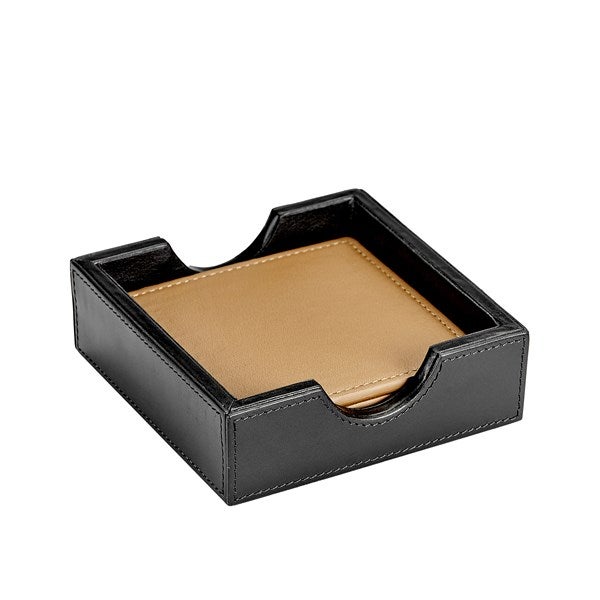 Personalized Leather Square Coaster Set