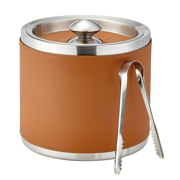 Personalized Leather Wrapped Ice Bucket