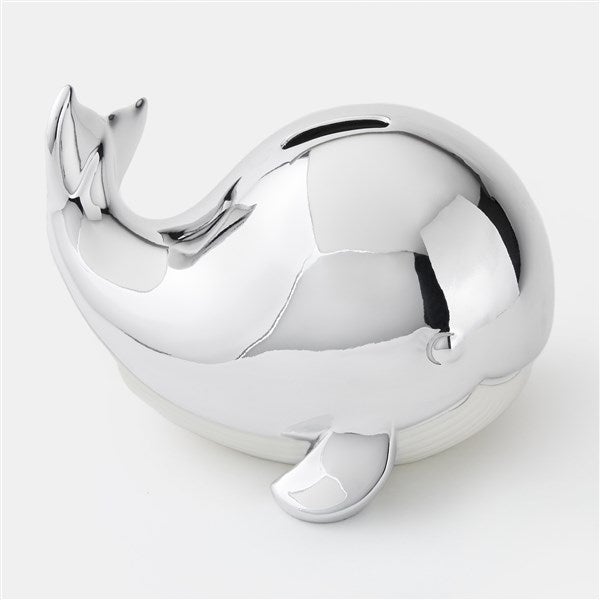 Engraved Reed & Barton Whale Coin Bank