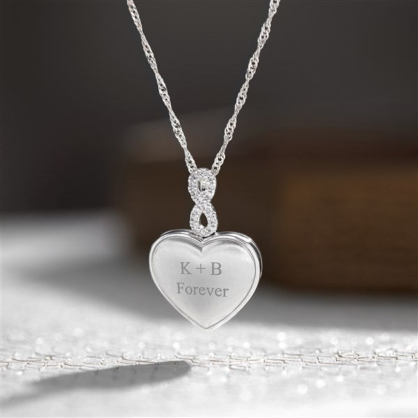 Engraved Sterling Silver Infinity Bail Heart Locket