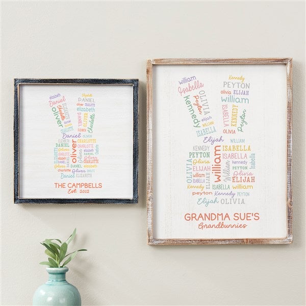Easter Bunny Repeating Name Personalized Wall Art