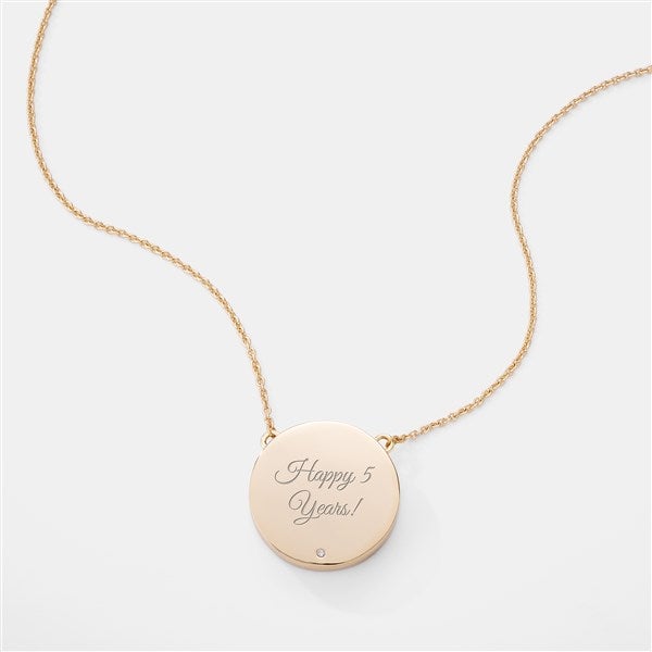 Engraved Gold Plated Round Sliding Locket