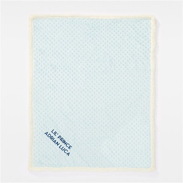 Embroidered Blue Sherpa Baby Blanket