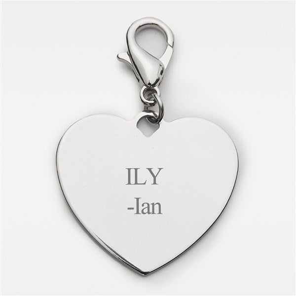 Engraved Silver Heart Charm
