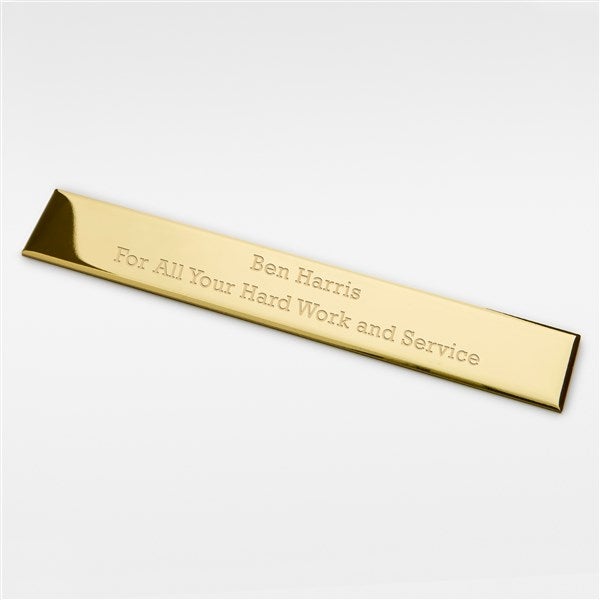 Engraved Gold Long Rectangle Name Plate- 5.8"Long x 0.75"Tall