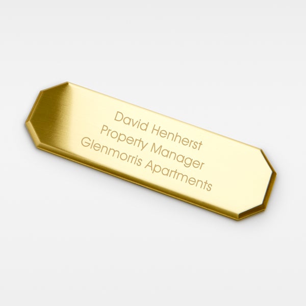 Engraved Brass Octagon Plate- 3"Long by 1"Tall