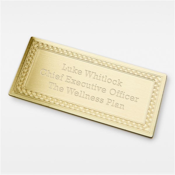 Engraved Brass Textured Edge Plate- 3.1"Long by 1.2"Tall