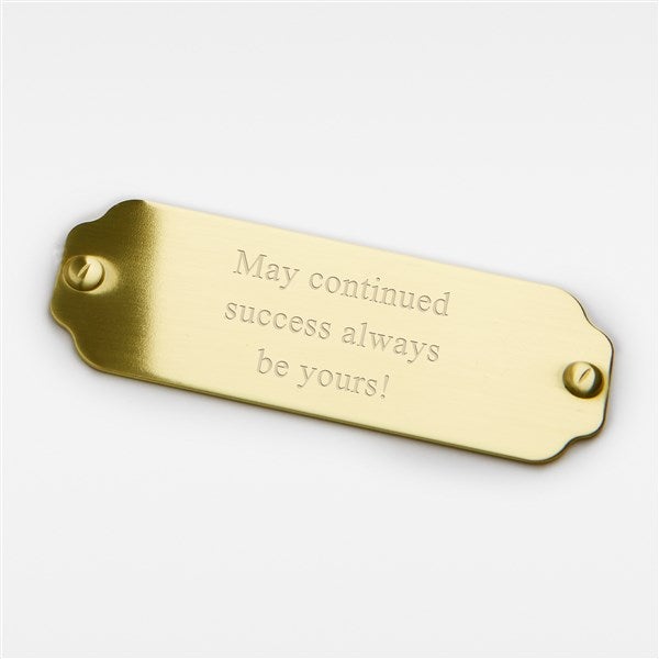 Engraved Brass Notched Rectangle Plate- 2.5"Long by 1"Tall