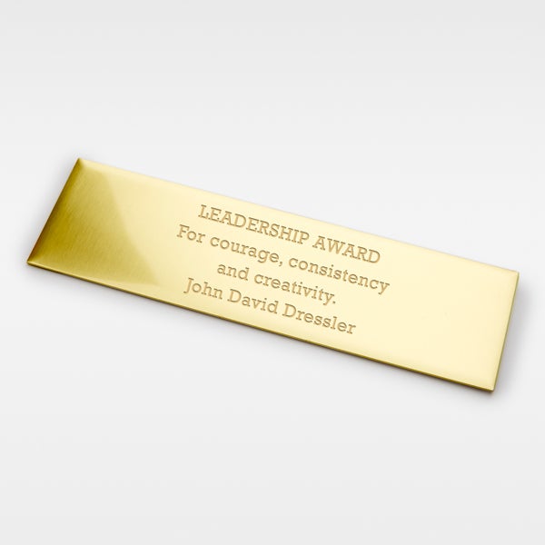 Engraved Large Brass Plate- 5.5" Long by 1.6" High