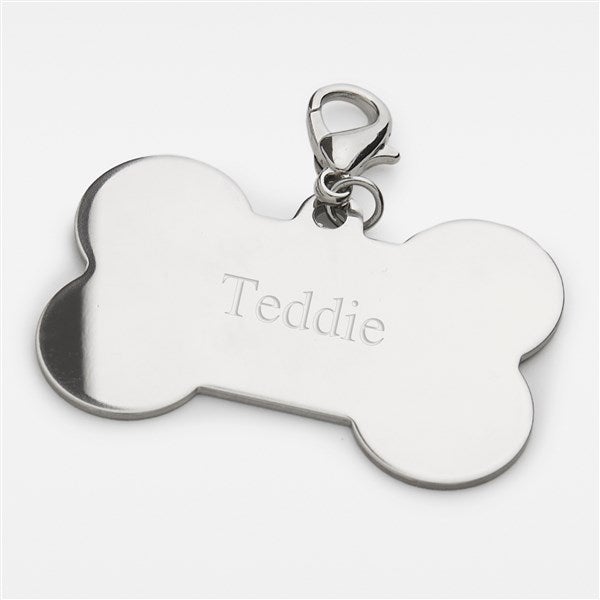 Engraved Silver Bone Charm