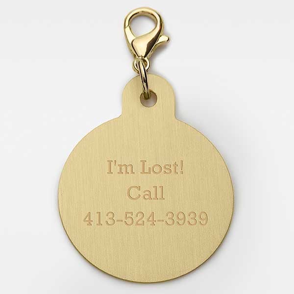 Engraved Round Gold 1" Charm