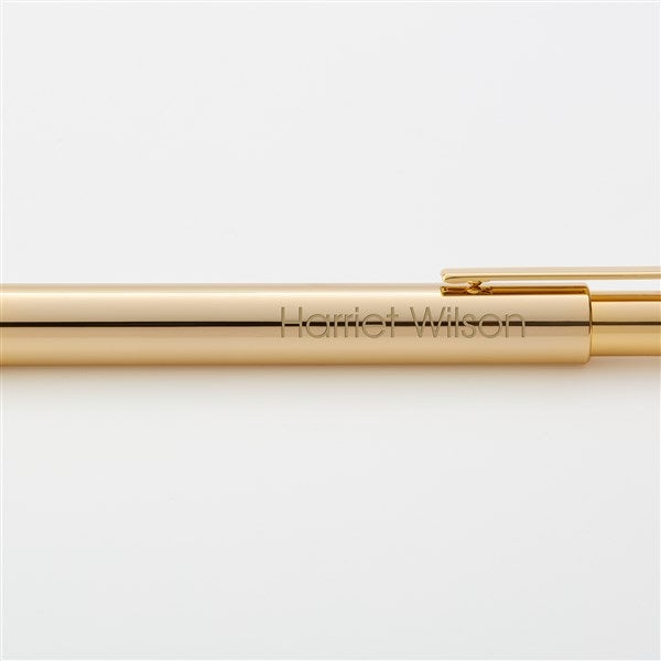 Engraved Reflections Gold Pen and Pencil Set