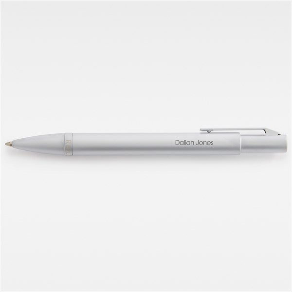 Engraved Satin Chrome Ballpoint Pen and Box