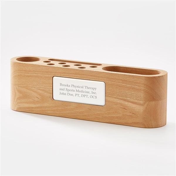 Wood Desk Organizer and Name Plate
