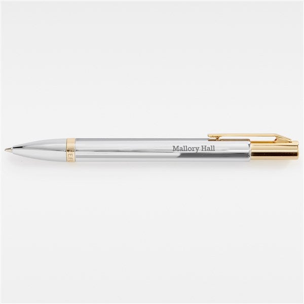 Engraved Silver & Gold Ballpoint Pen and Box