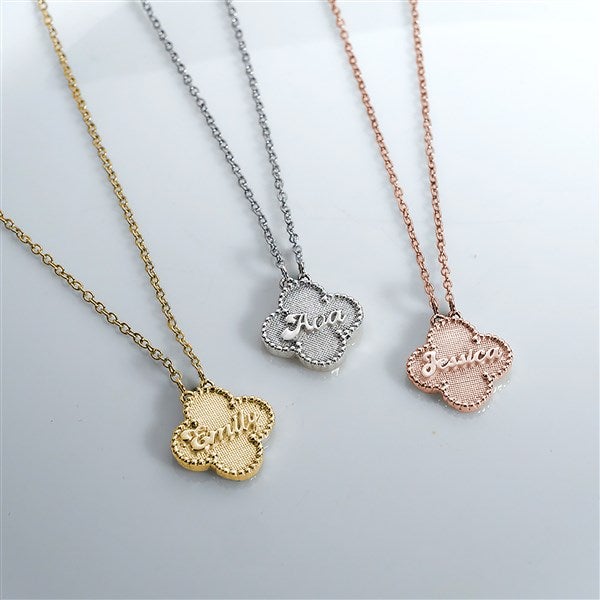 Personalized Clover Name Necklace