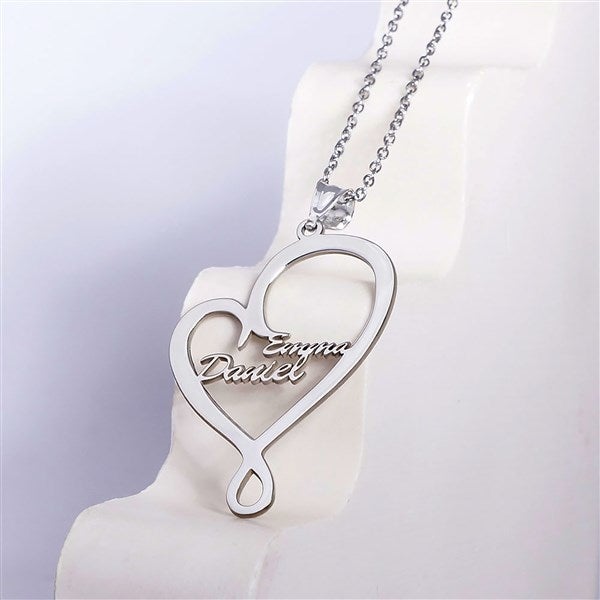 Personalized Family Hugging Heart Pendant - Two Names