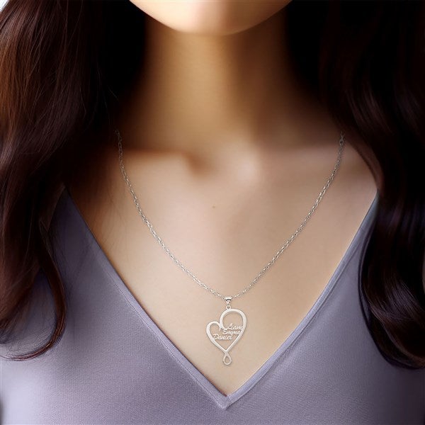 Personalized Family Hugging Heart Pendant - Three Names