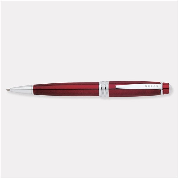 Engraved Cross Bailey Red Lacquer & Chrome Ballpoint Pen