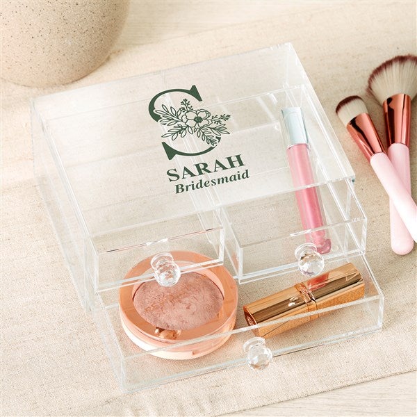 Floral Bridesmaid Personalized Acrylic Jewelry Box