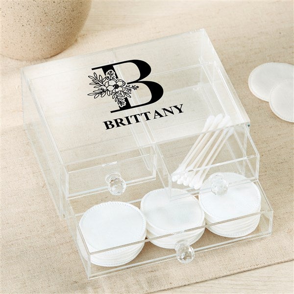 Floral Bridesmaid Personalized Acrylic Jewelry Box