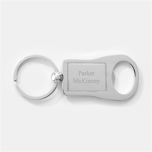 Engraved Silver Bottle Opener Keychain