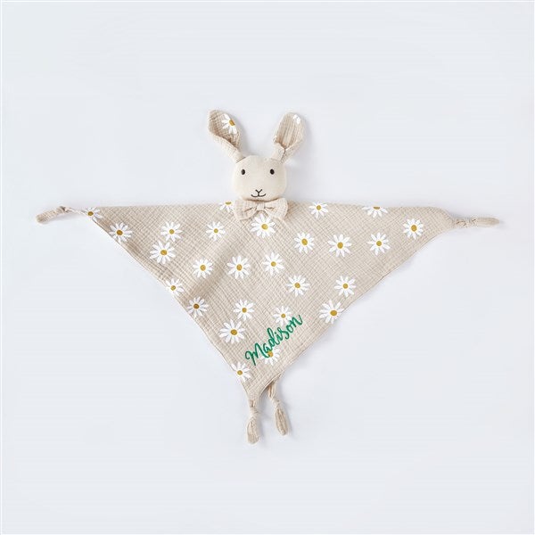 Embroidered Daisy Rabbit Muslin Lovey