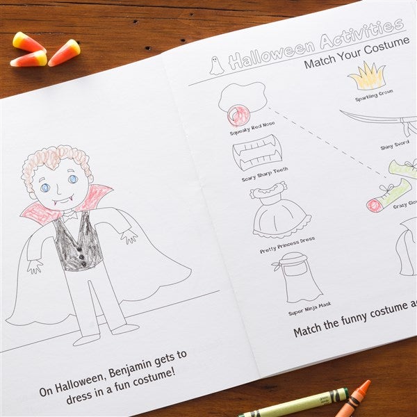 Halloween Character Personalized Coloring Book