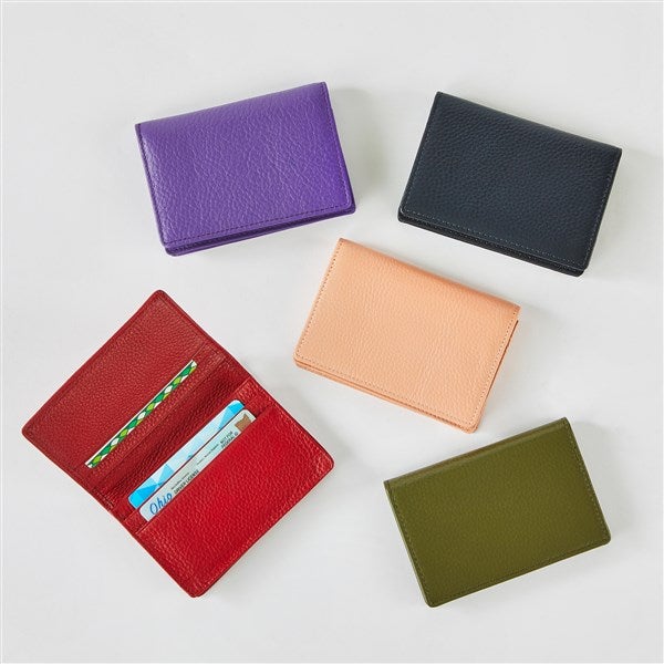 Debossed Stanford Card Case in Navy