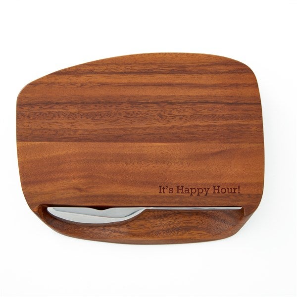 Engraved Nambé Blend Bar Board with Knife