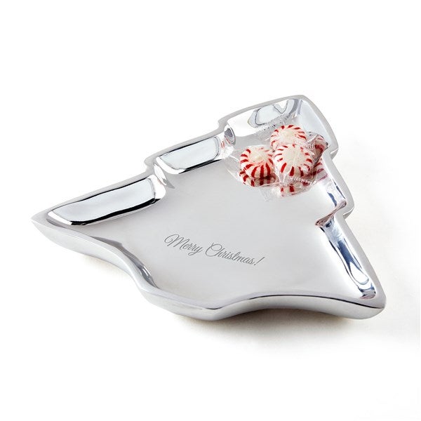Engraved Nambé Small Christmas Tree Dish,Engraved Nambé Small Christmas ...