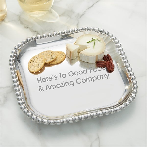 Engraved Mariposa Pearled Squared Platter