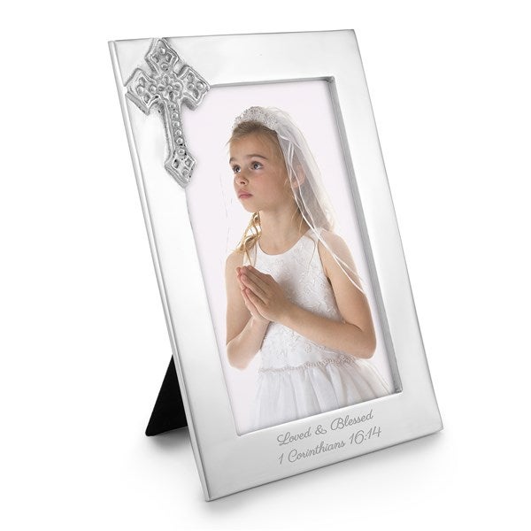 Engraved Mariposa 5x7 Cross Frame