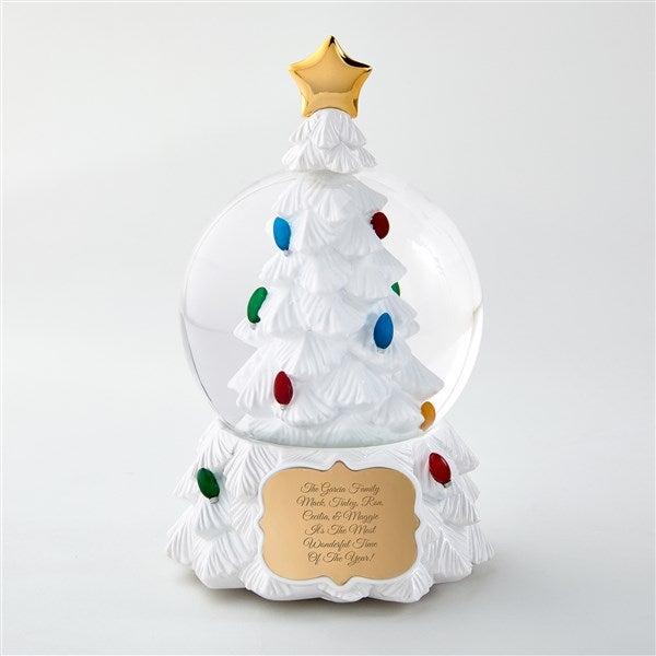 Engraved Light Up Christmas Tree Snow Globe