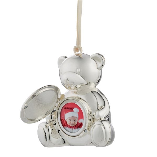 Engraved Teddy Bear Locket Ornament
