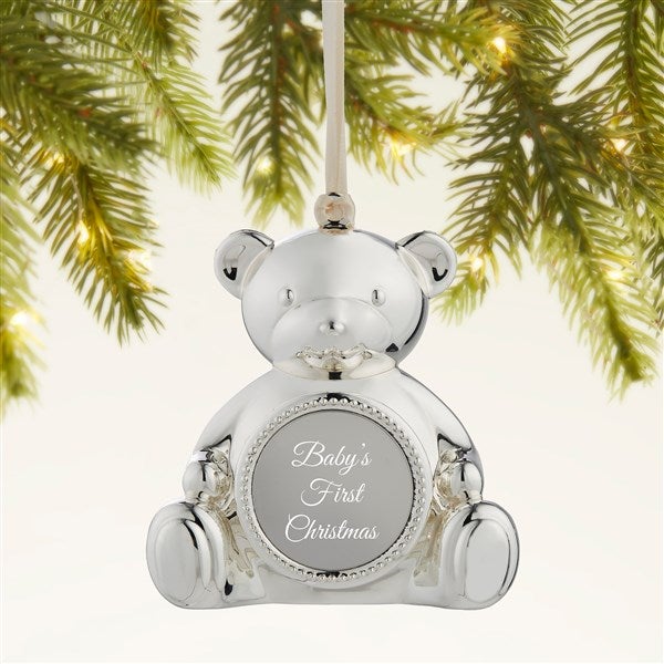 Engraved Teddy Bear Locket Ornament