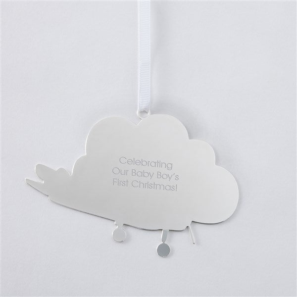 Engraved Silver Airplane Ornament