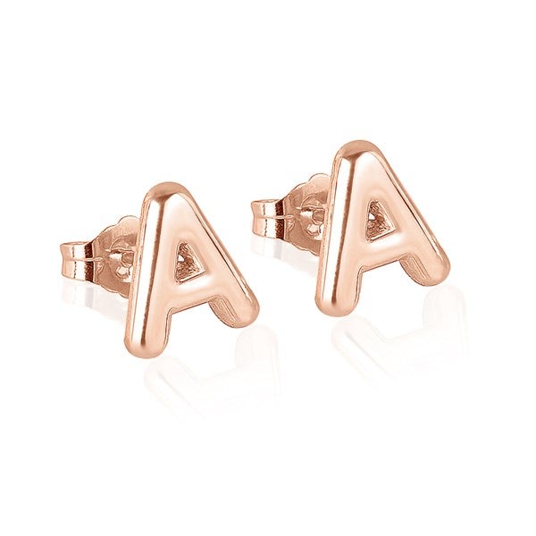 Rose gold letter earrings store