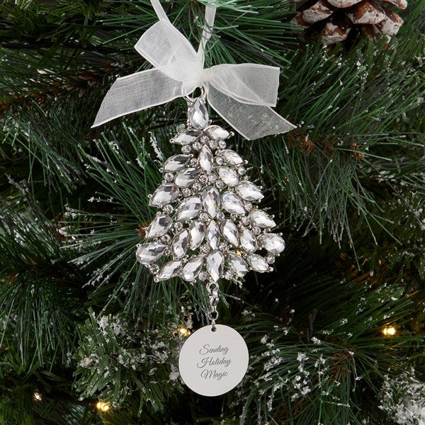 Engraved Jeweled Tree Ornament
