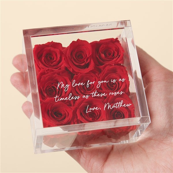 Write Your Own Personalized Miniature Magnificent Red Rose Keepsake Box